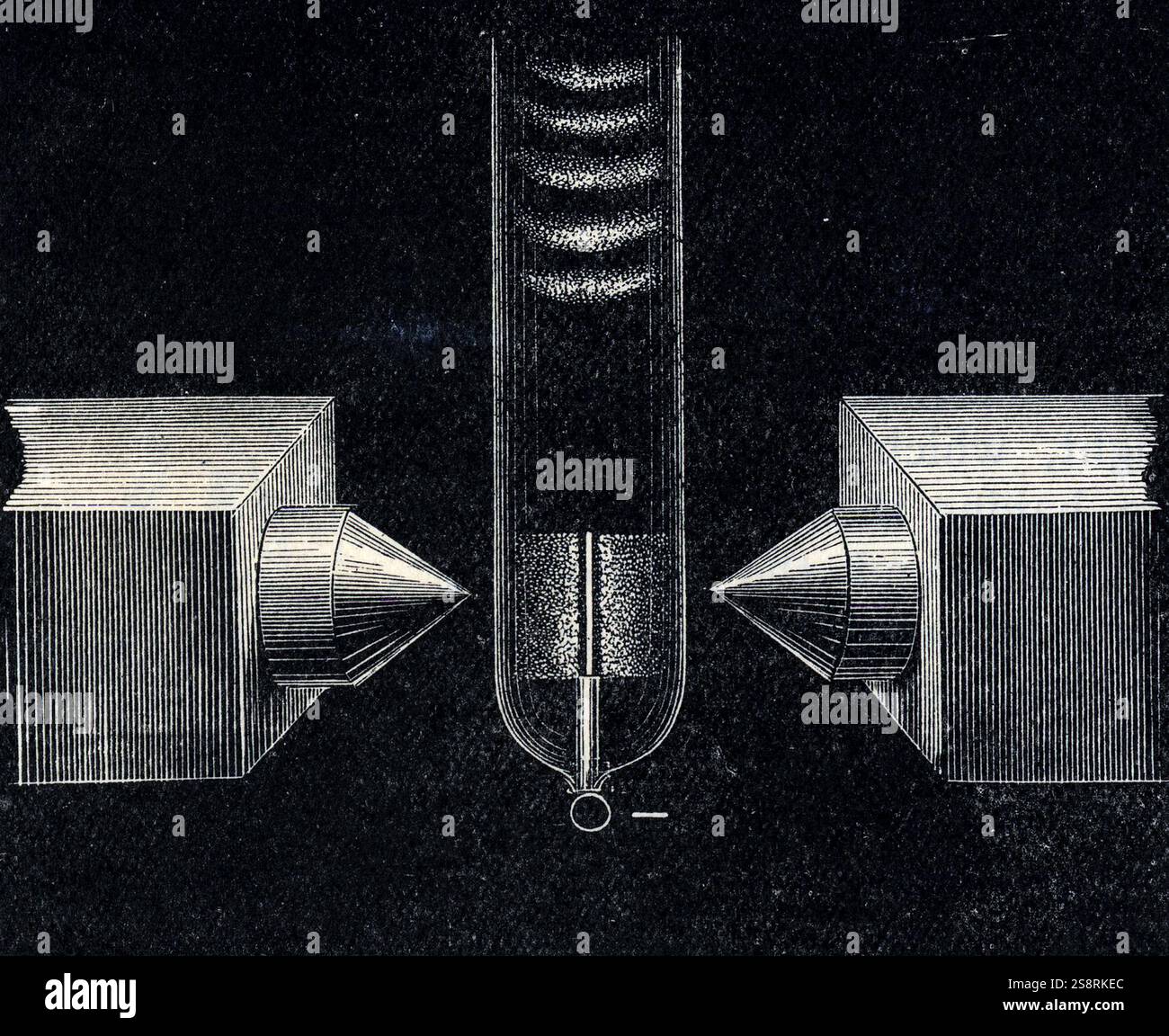 Engraving depicting the effect of a magnet on a discharge in an ...