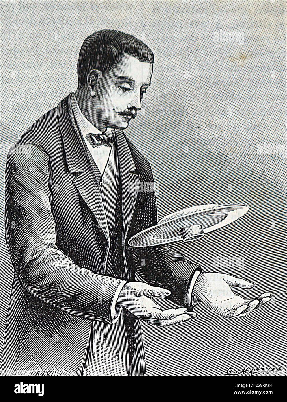 Engraving depicting a scientist conducting an experiment to show ...