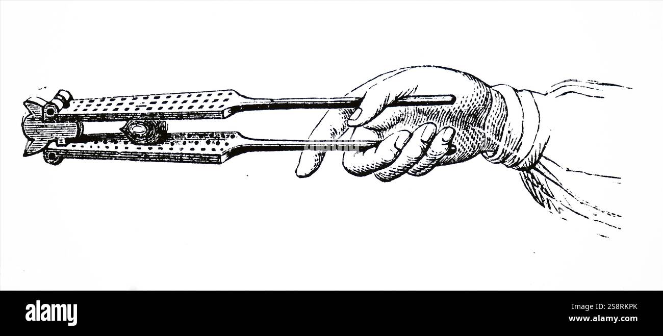 Engraving depicting a nutcracker in which the fulcrum of the lever is ...