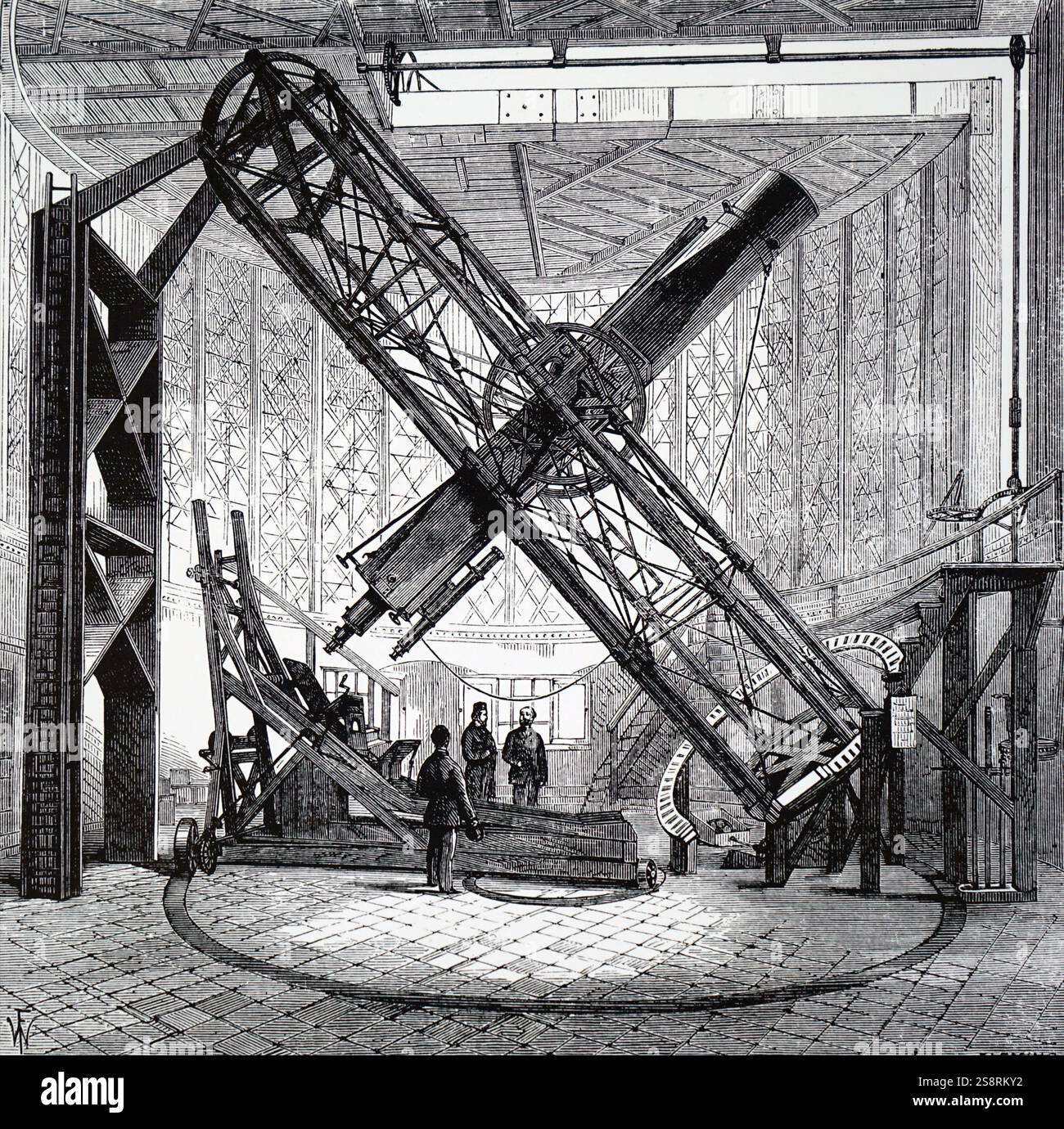 Engraving depicting the interior of the Royal Observatory, Greenwich ...