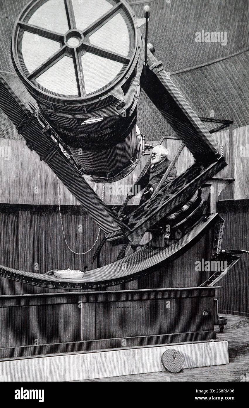 Engraving depicting Pierre Janssen (1824-1907) a French astronomer ...