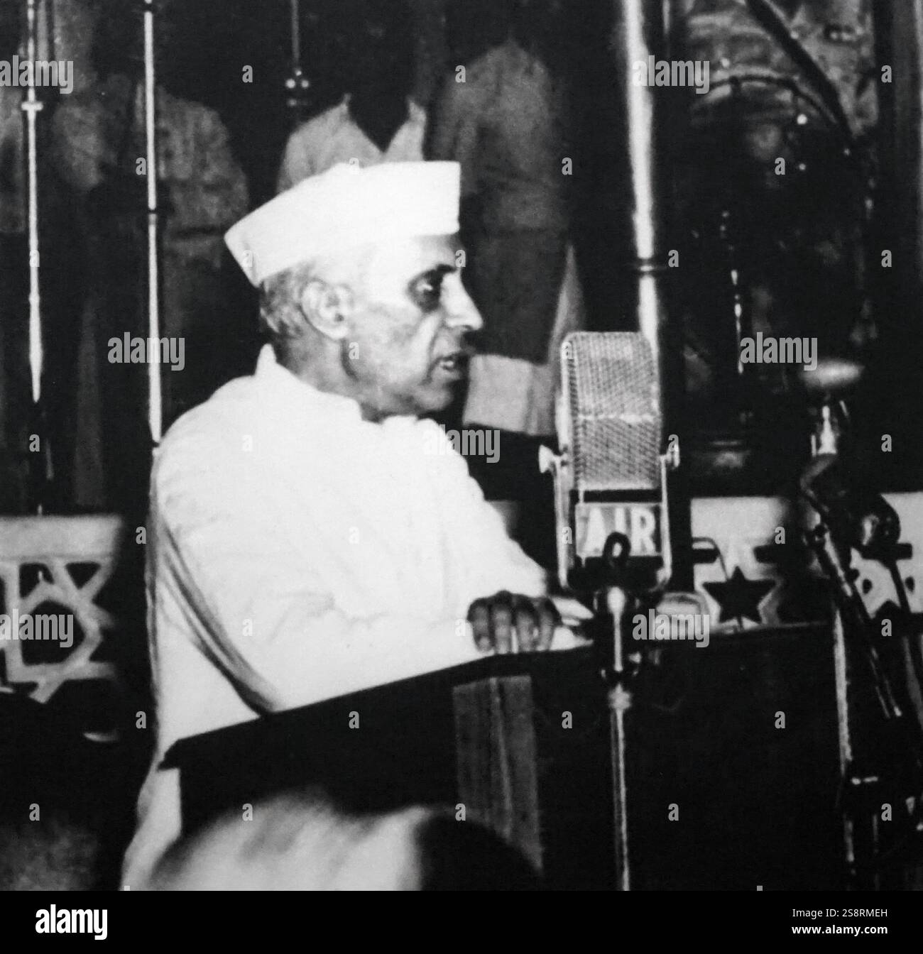 Indian Prime Minister Jawaharlal Nehru addresses parliament after ...