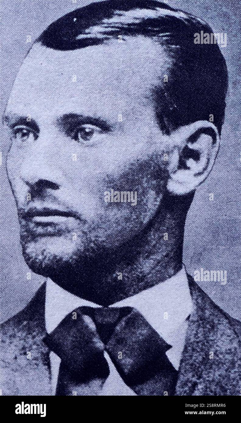 Photographic portrait of Jesse James (1847-1882) an American outlaw ...