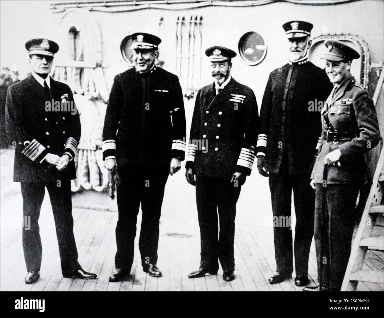 Photograph of US Admirals with King George V. Left to Right: David ...