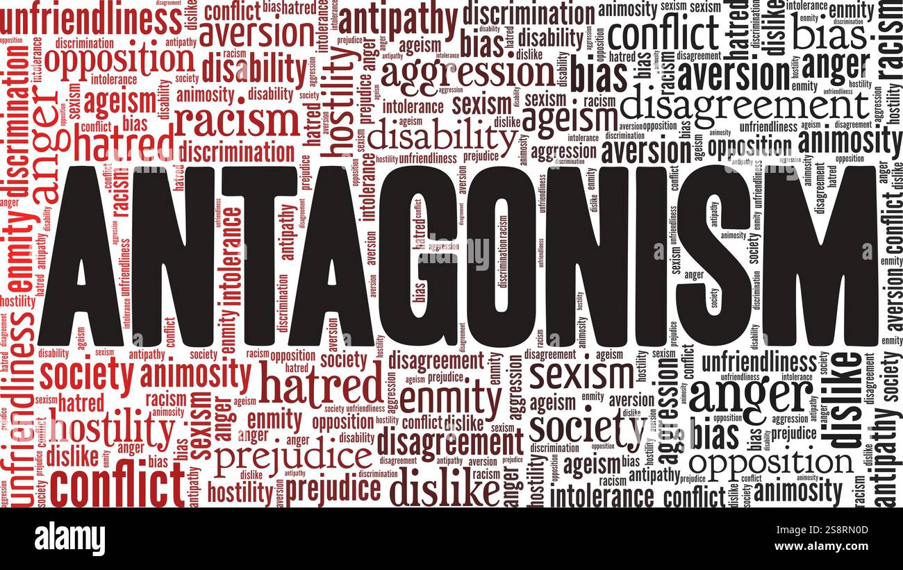 Antagonism conceptual vector illustration word cloud isolated on white ...