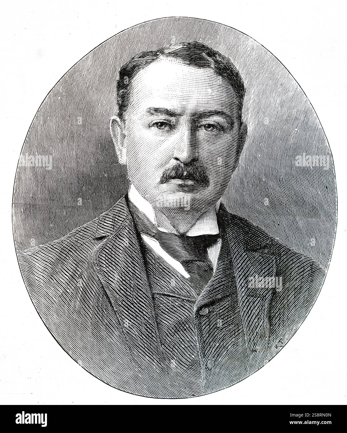 Portrait of Cecil Rhodes (1853-1902) a British businessman, mining ...