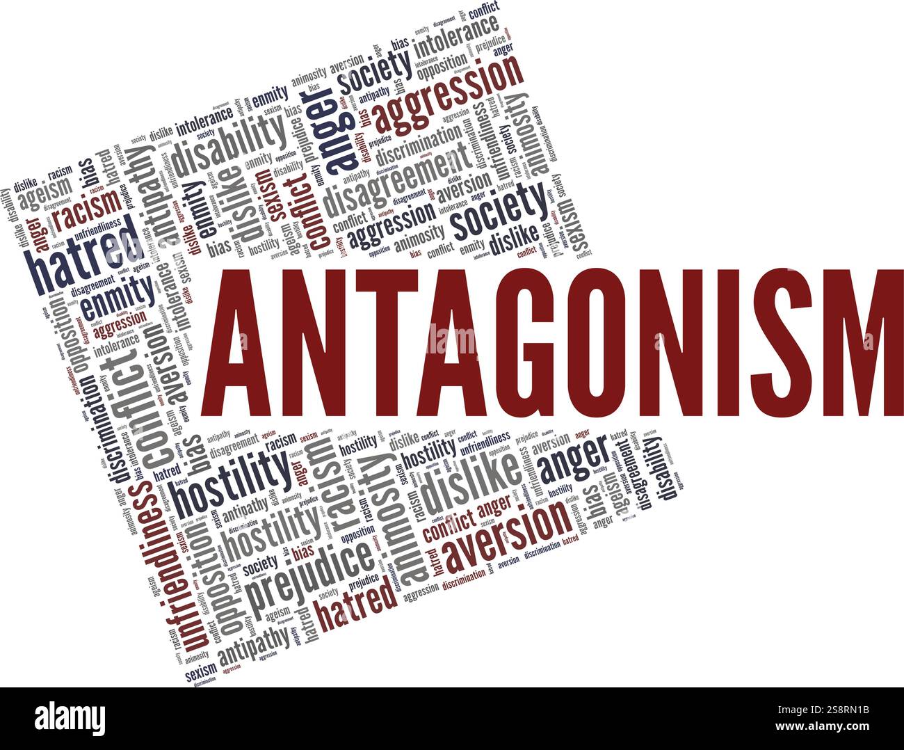 Antagonism conceptual vector illustration word cloud isolated on white ...