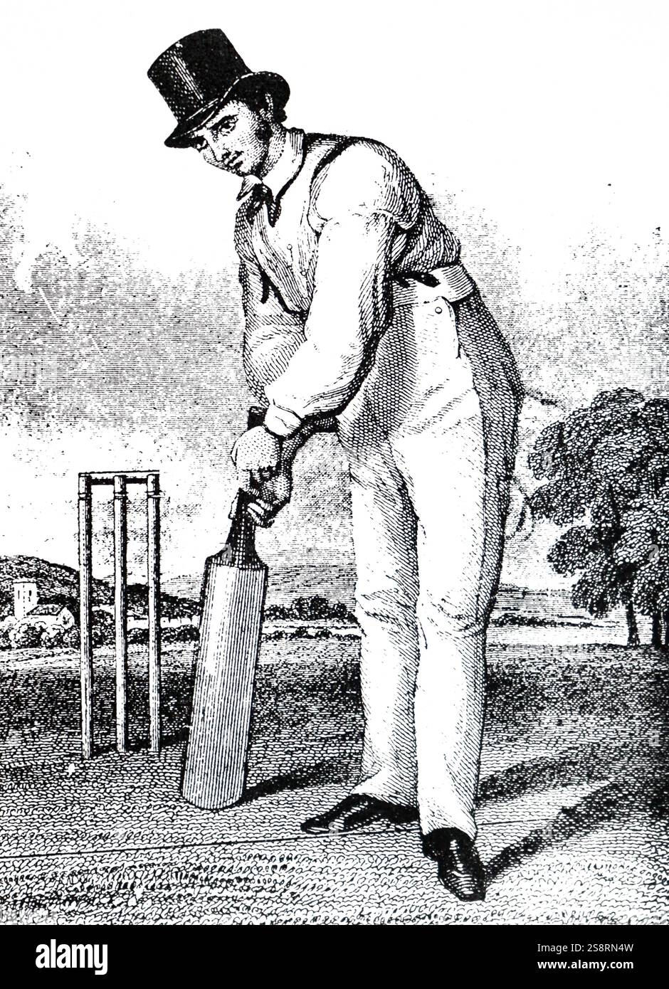 Portrait of Fuller Pilch (1803-1870) an English first-class cricketer ... Portrait of Fuller Pilch (1803-1870) an English first-class cricketer ...