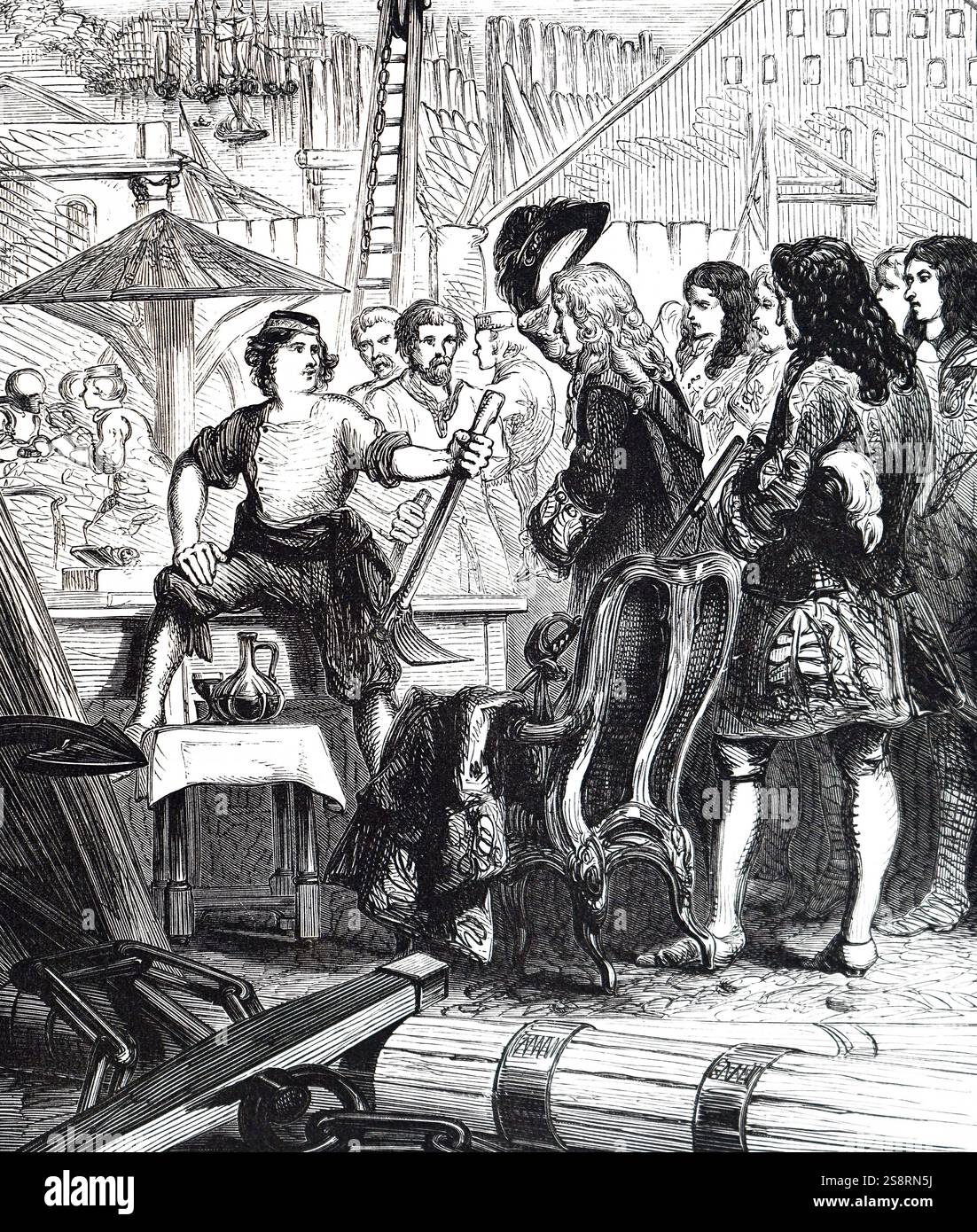 Engraving depicting Peter the Great (1672-1725) ruler of the Tsardom of ...