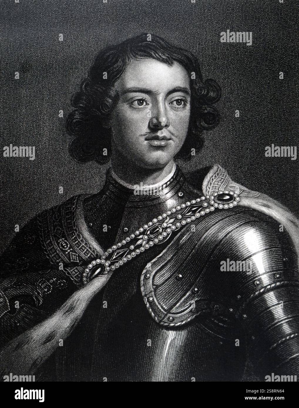 Portrait of Peter the Great (1672-1725) ruler of the Tsardom of Russia ...