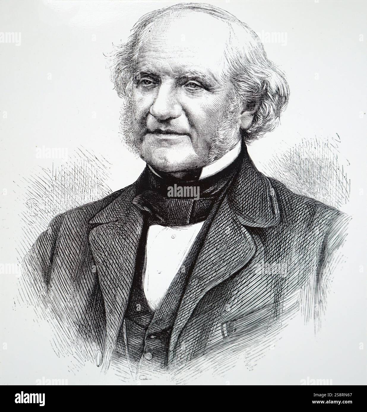 Portrait of George Peabody (1795-1869) an American-British financier ...