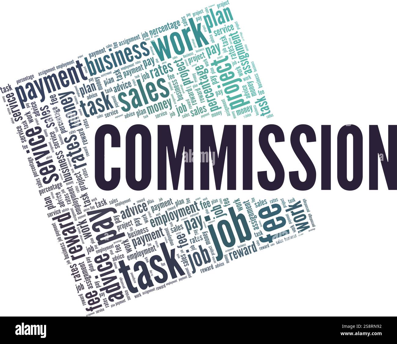 Commission word cloud conceptual design isolated on white background ...