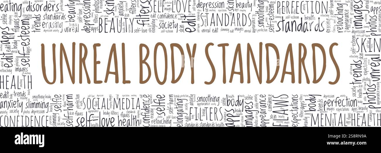 Unreal Body Standards conceptual vector illustration word cloud ...