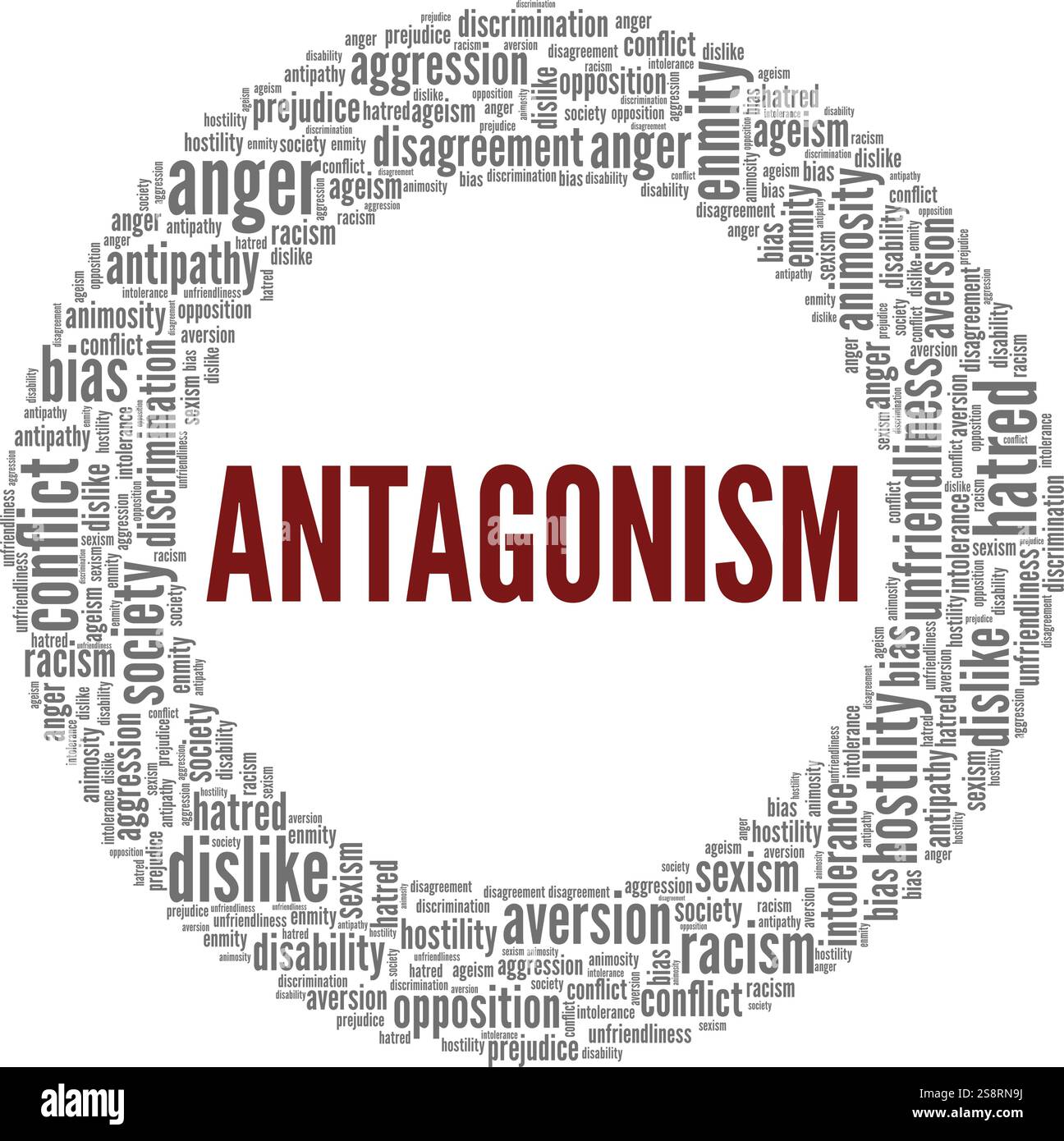 Antagonism conceptual vector illustration word cloud isolated on white ...