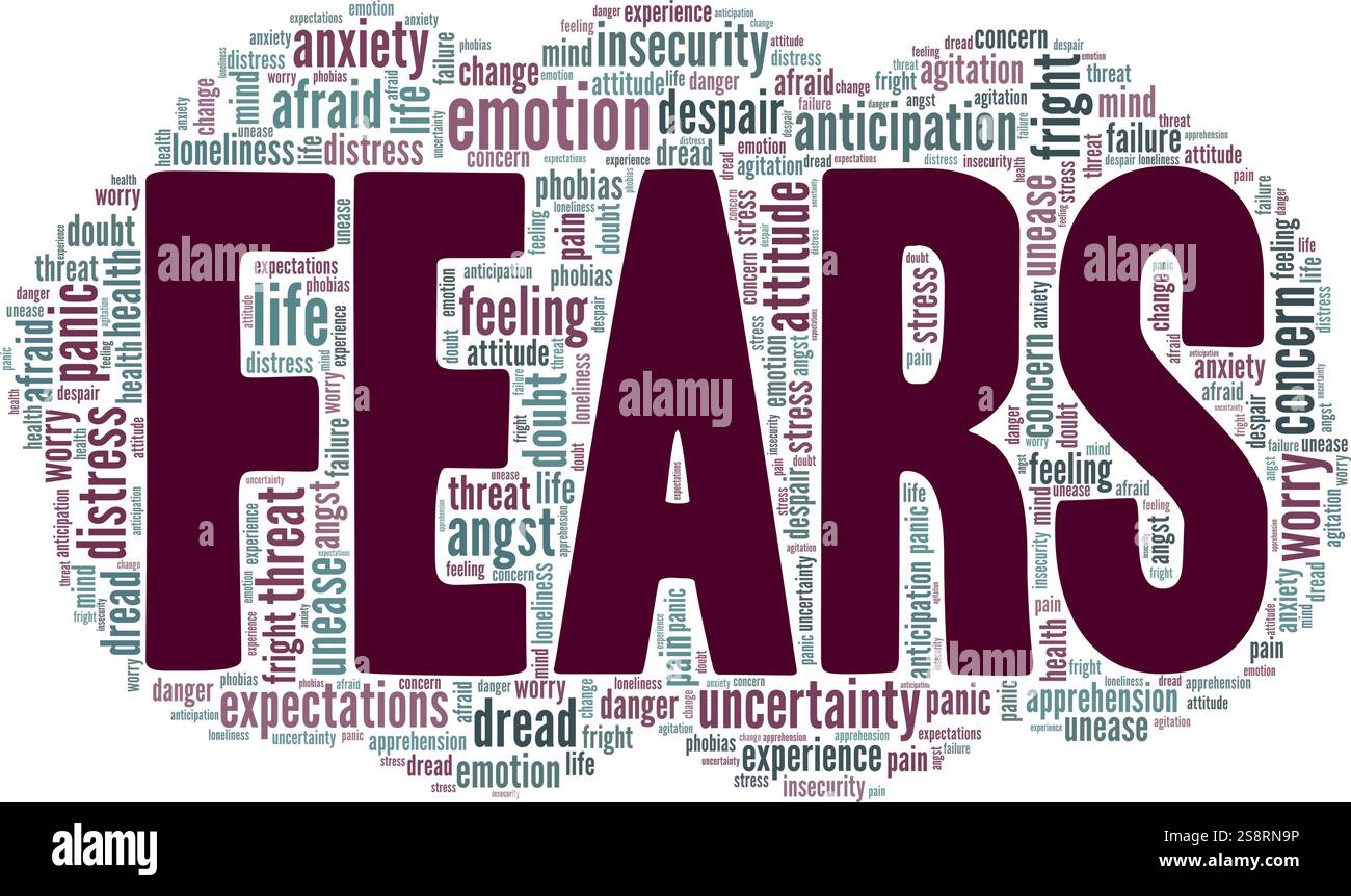 Fears word cloud conceptual design isolated on white background Stock ...