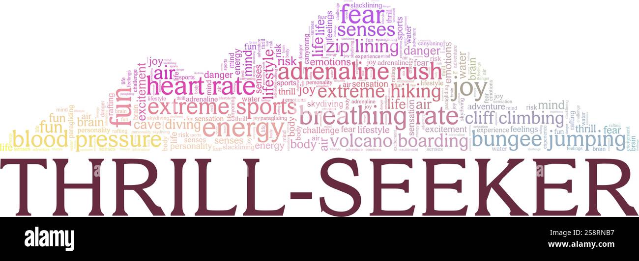 Thrill Seeker conceptual vector illustration word cloud isolated on ...