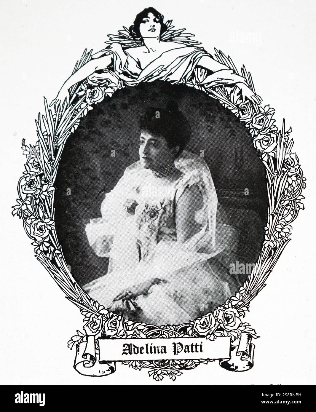 Photographic portrait of Adelina Patti (1843-1919) an Italian-French ...