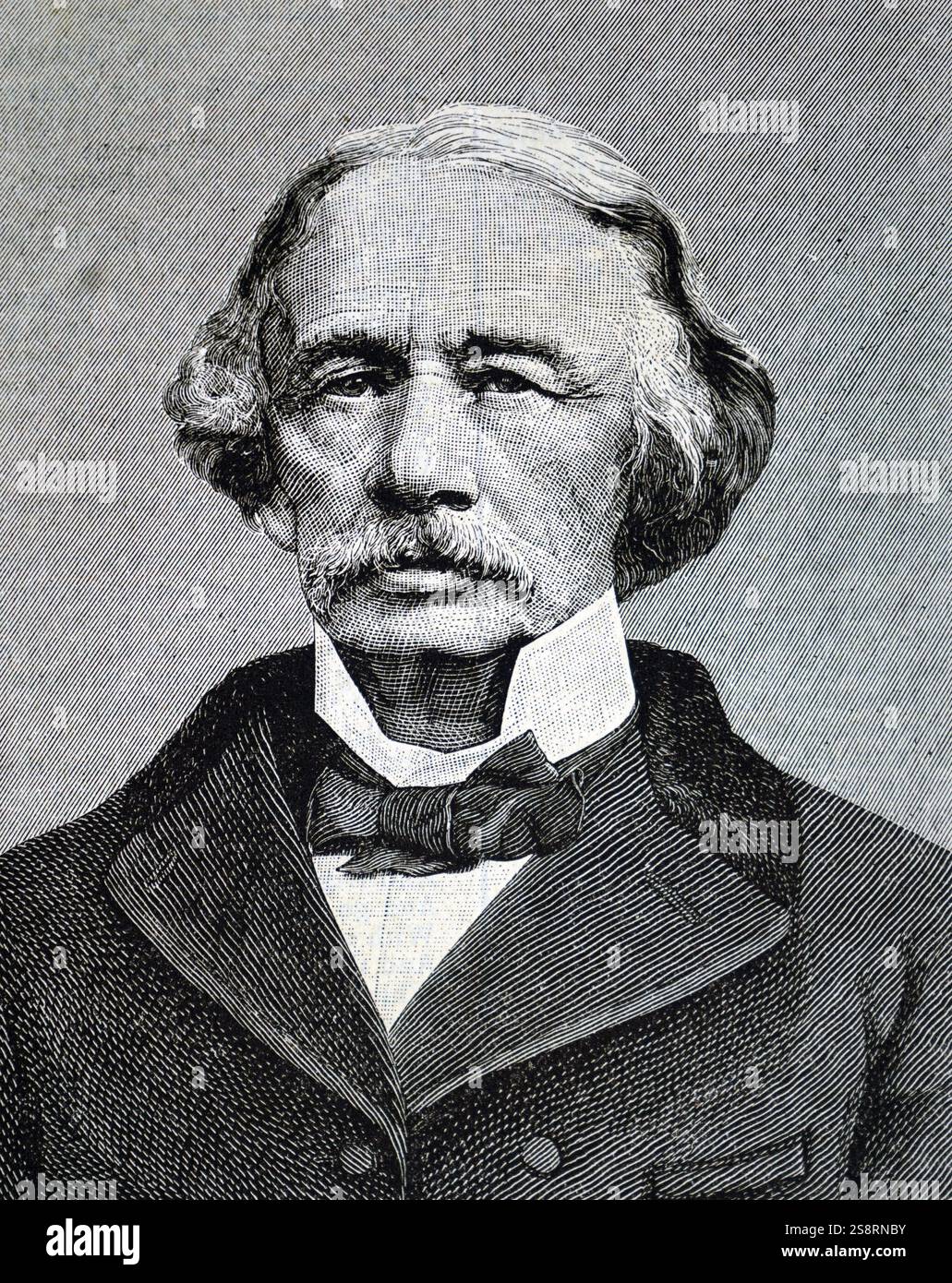 Engraved portrait of Coventry Patmore (1823-1896) an English poet and ...