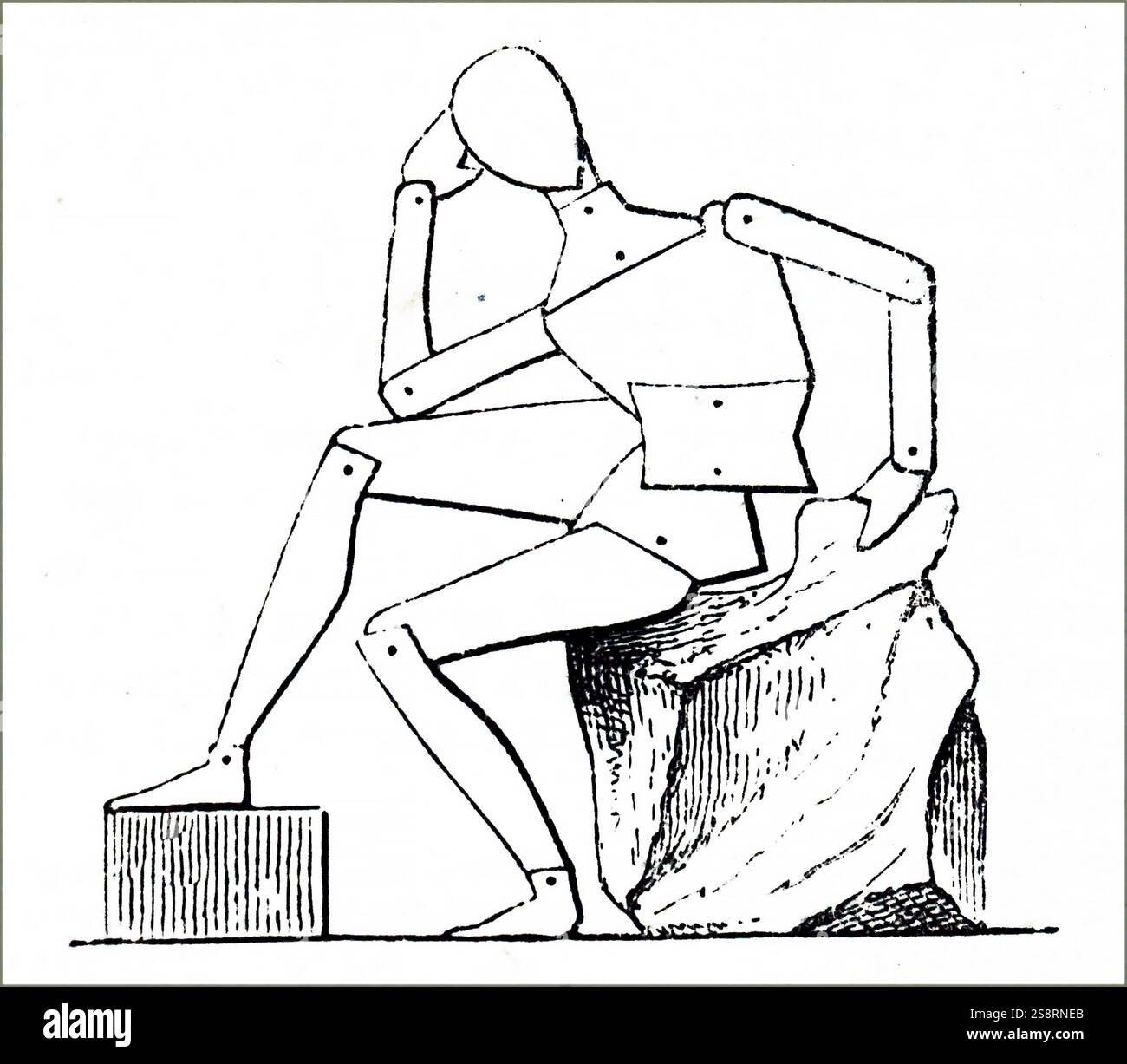 Illustration depicting an artist's modelling doll. Dated 19th century ...