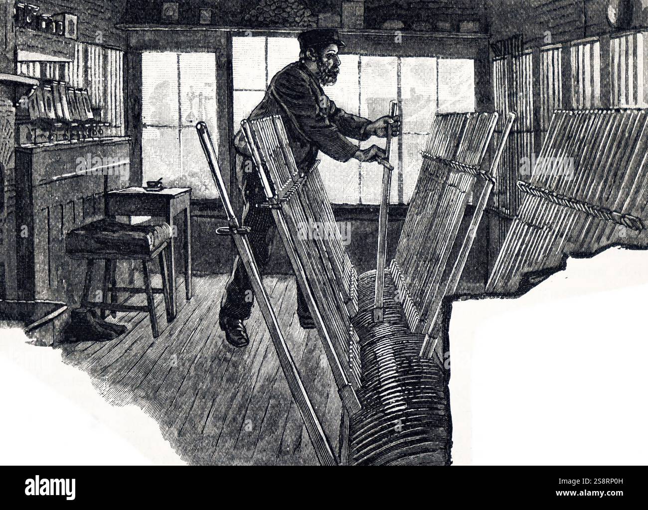 Illustration depicting the signal box at Clapham Junction. Dated 19th ...