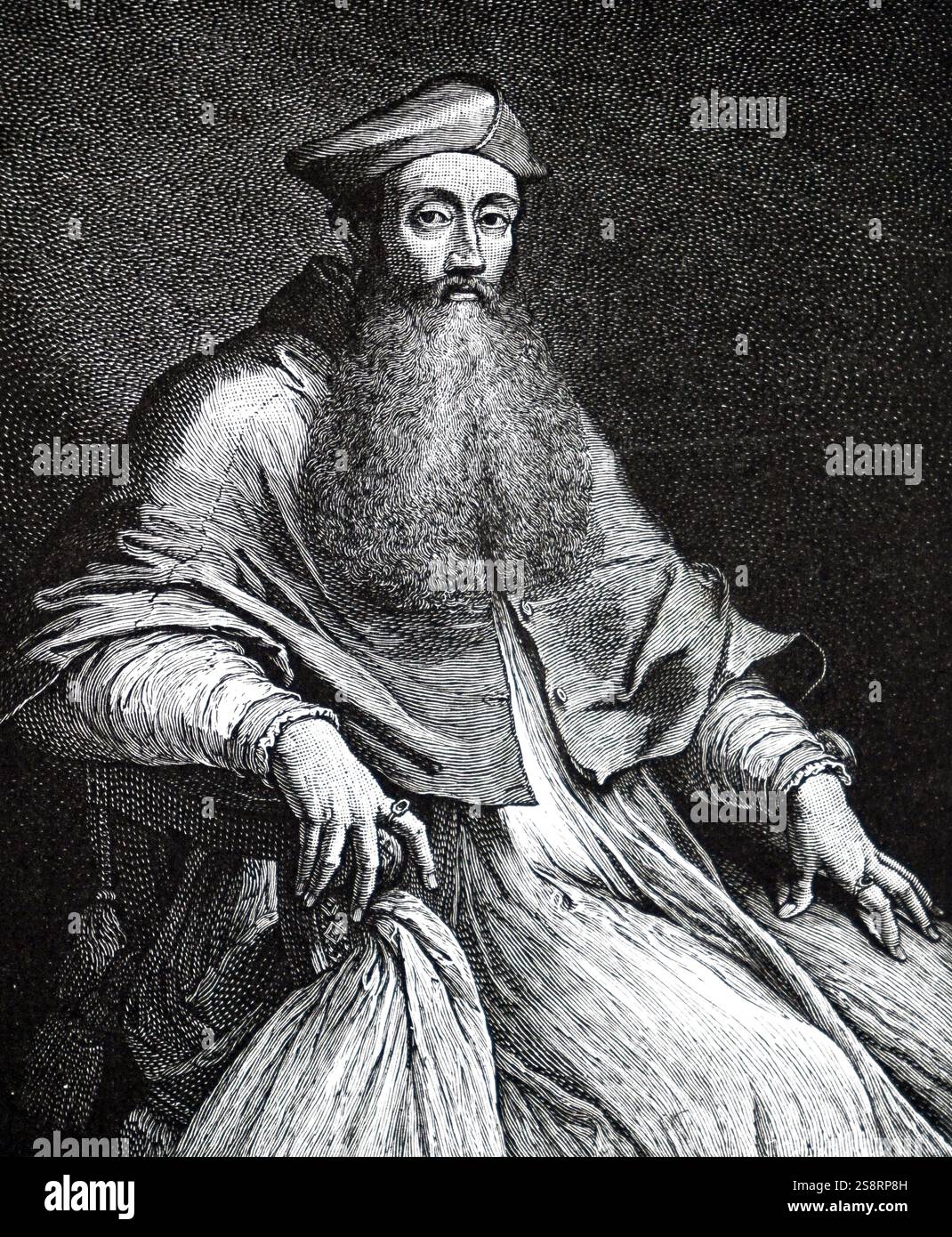 Portrait of Cardinal Reginald Pole (1500-1558) an English cardinal of ...