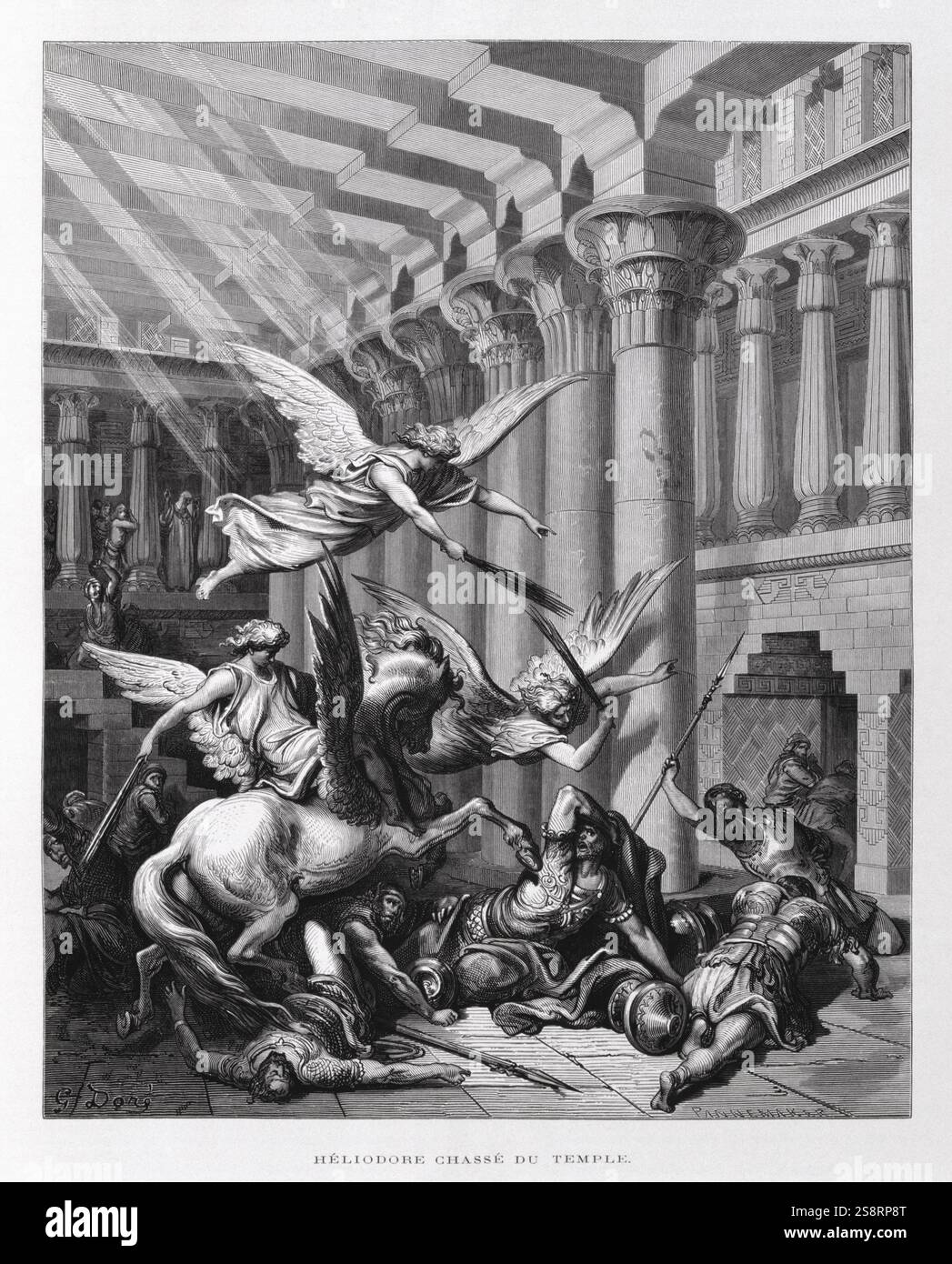 Heliodorus Is Cast Down, Expulsion of Heliodorus, Illustration from the ...
