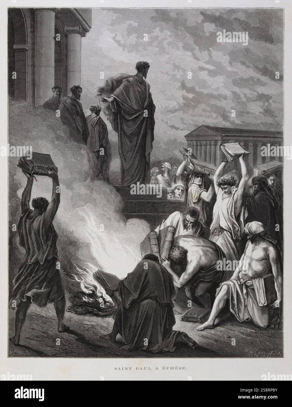 Saint Paul at Ephesus, Illustration from the Dore Bible 1866. In 1866 ...