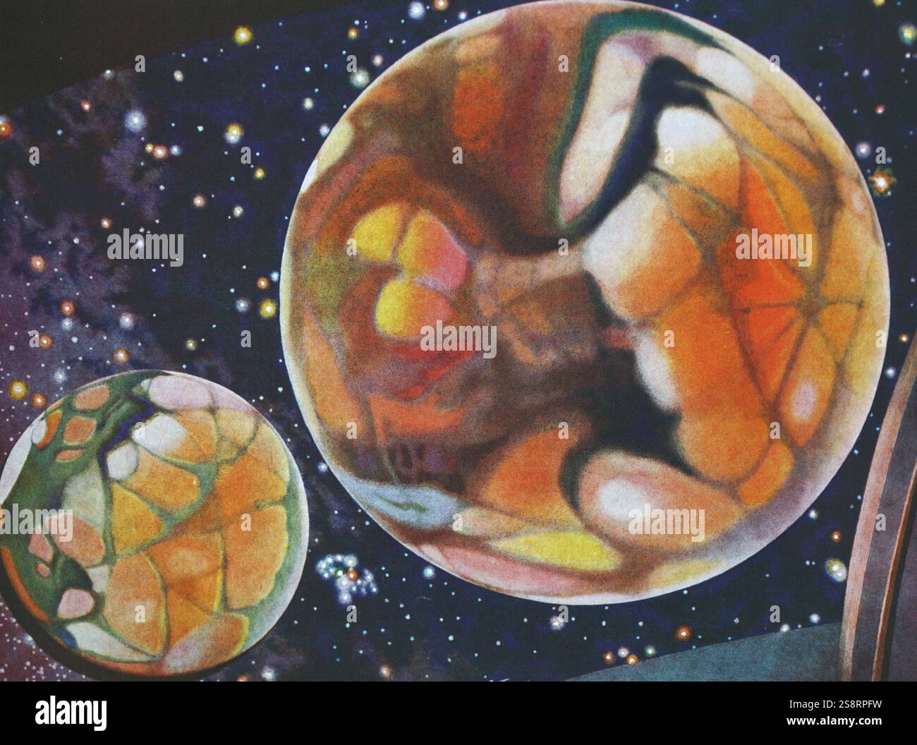 Painting titled 'The Red Planet' depicting the planet Mars. Dated 20th ...