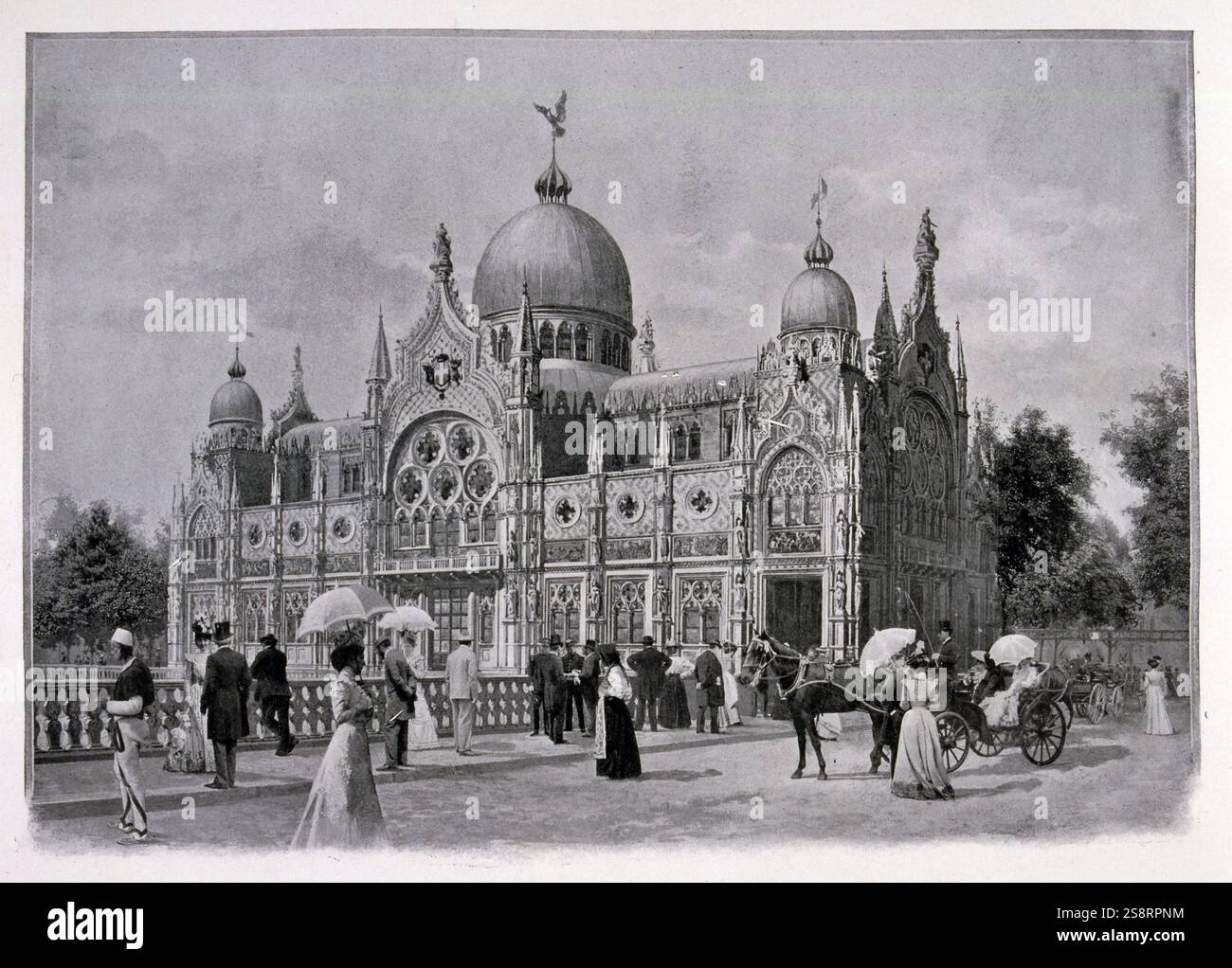 Exposition Universelle (World Fair) Paris, 1900; Black and white ...