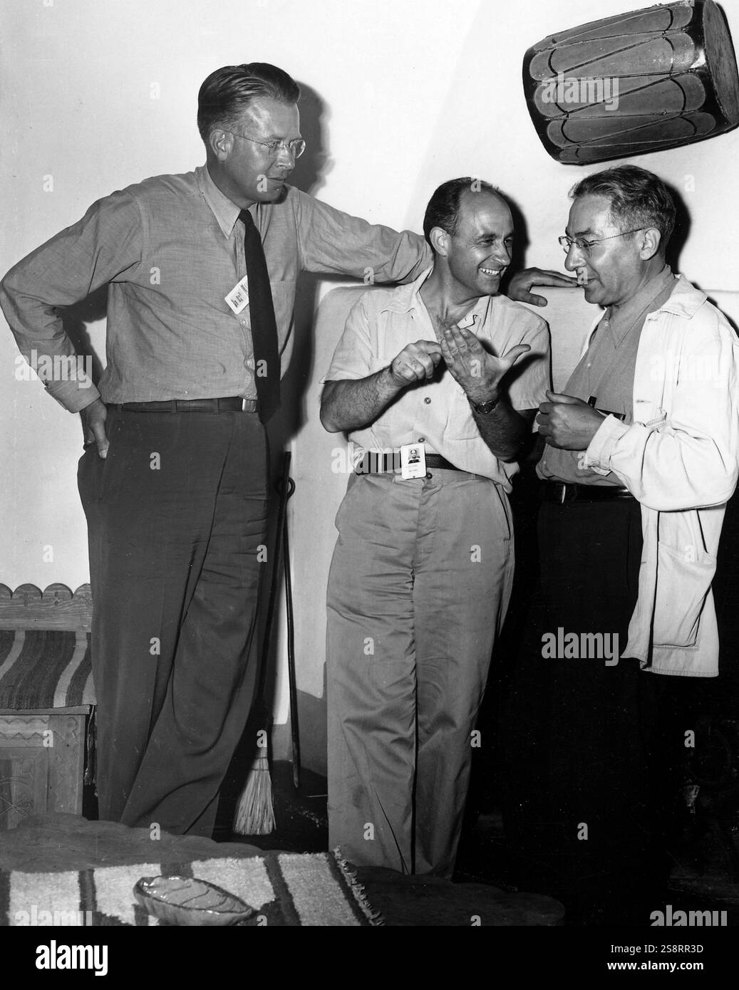 Atomic physicists Ernest O. Lawrence, Enrico Fermi, and Isidor Rabi ...