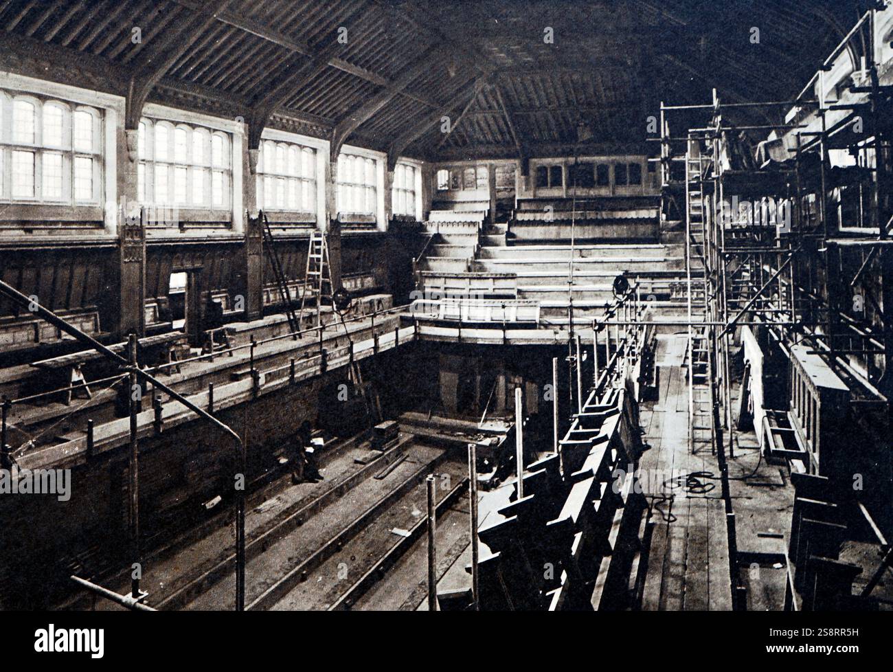 House of Commons under reconstruction following damage from the Second ...