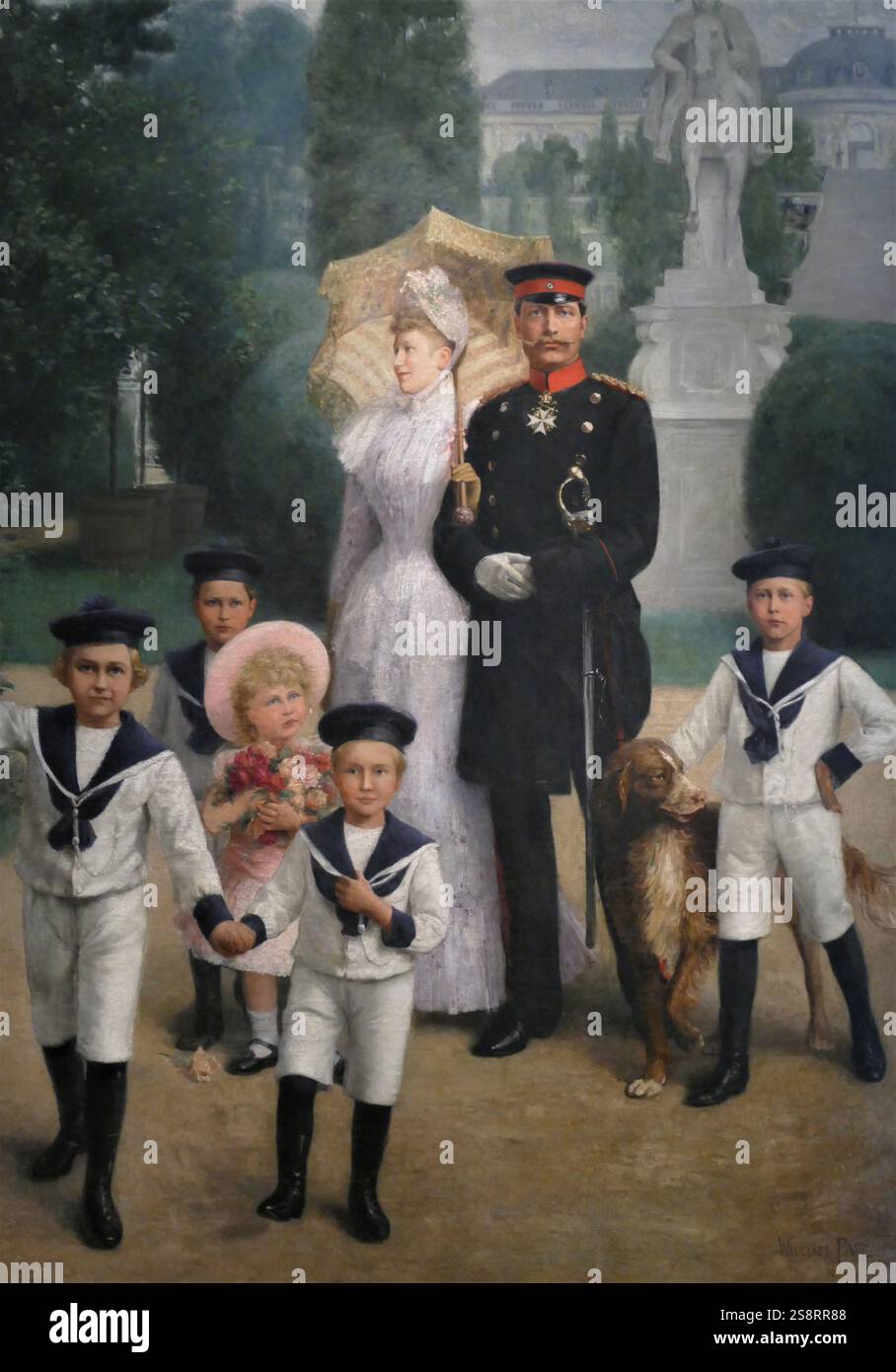 The Imperial family in Sanssouci Park, Berlin, 1891. By William Pape ...