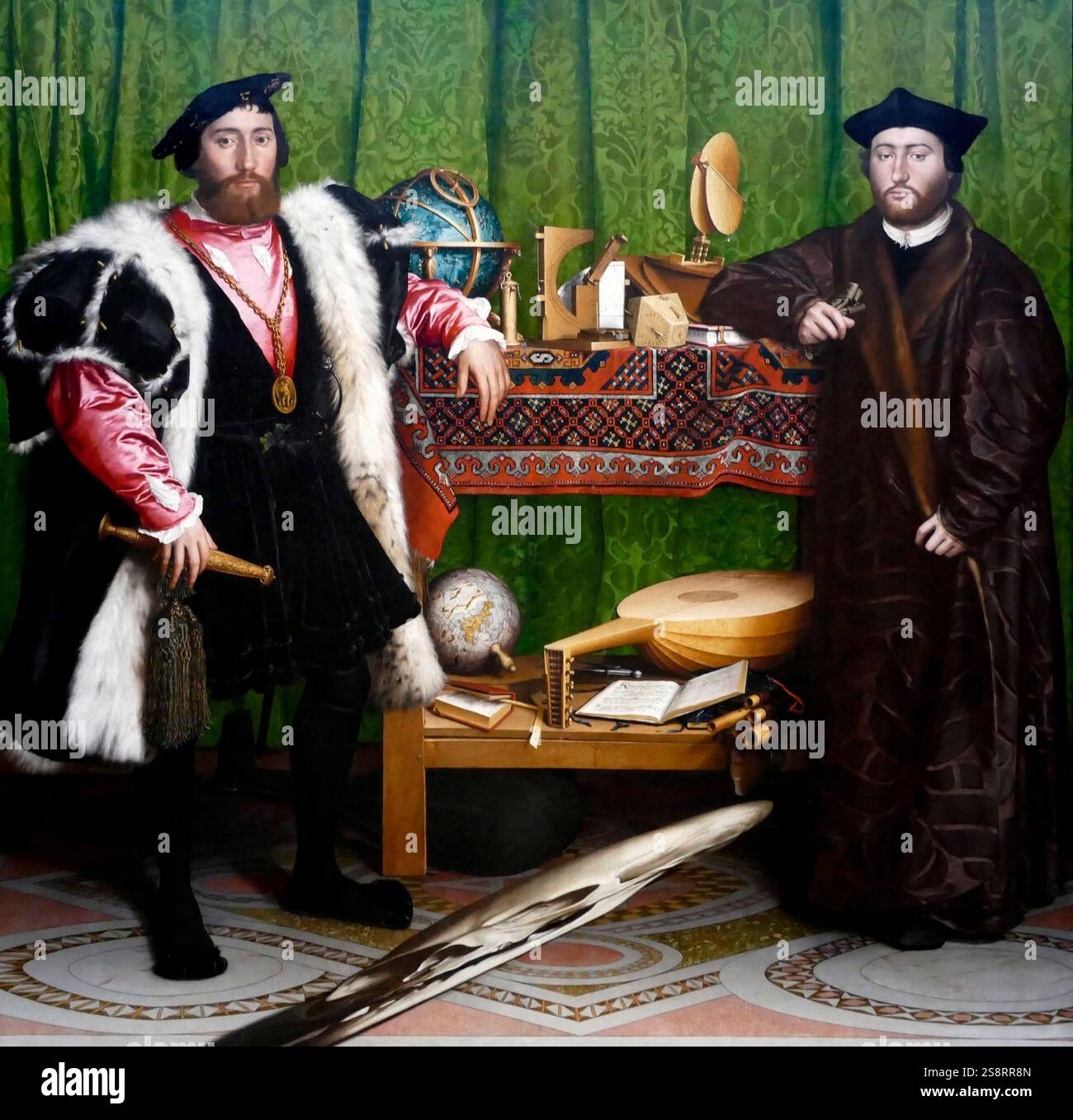 Jean de Dinteville and Georges de Selve (The Ambassadors) by Hans ...