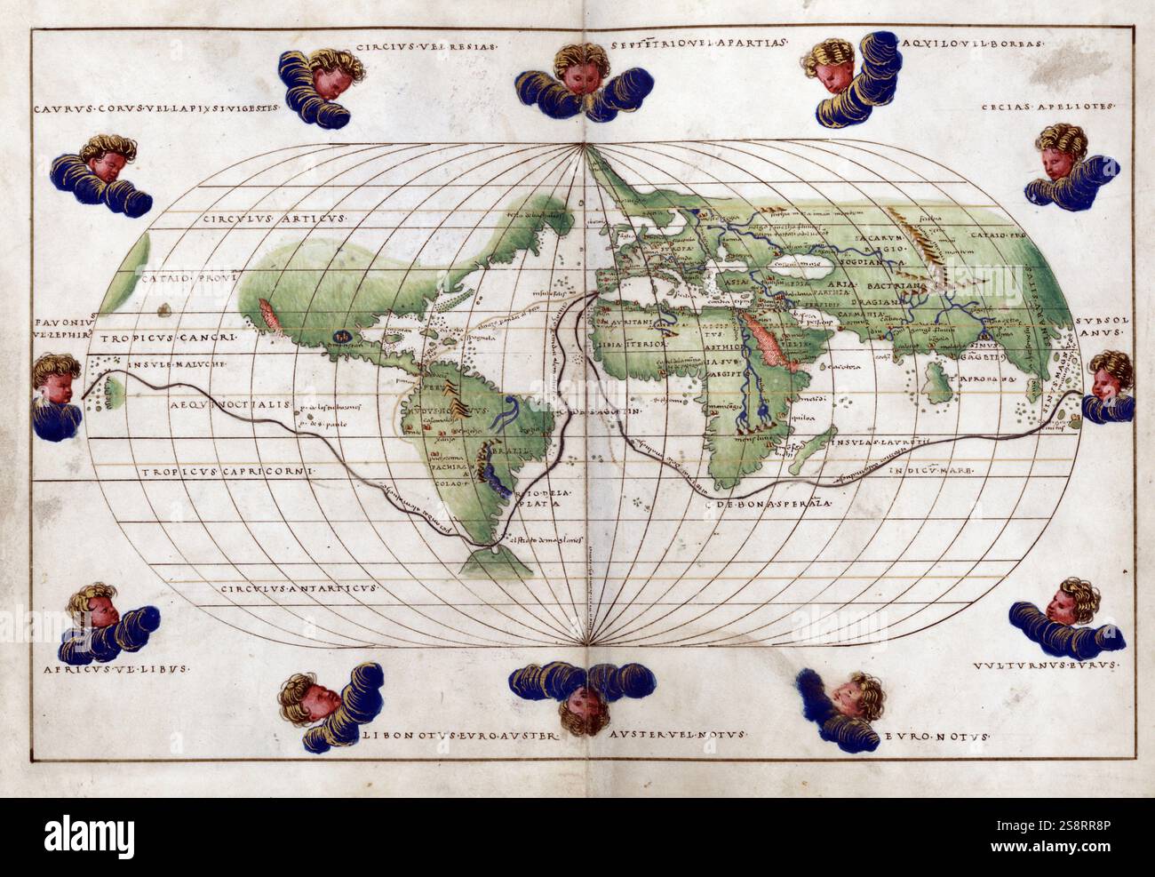 Portolan atlas of 9 charts and a world map, etc. Dedicated to ...