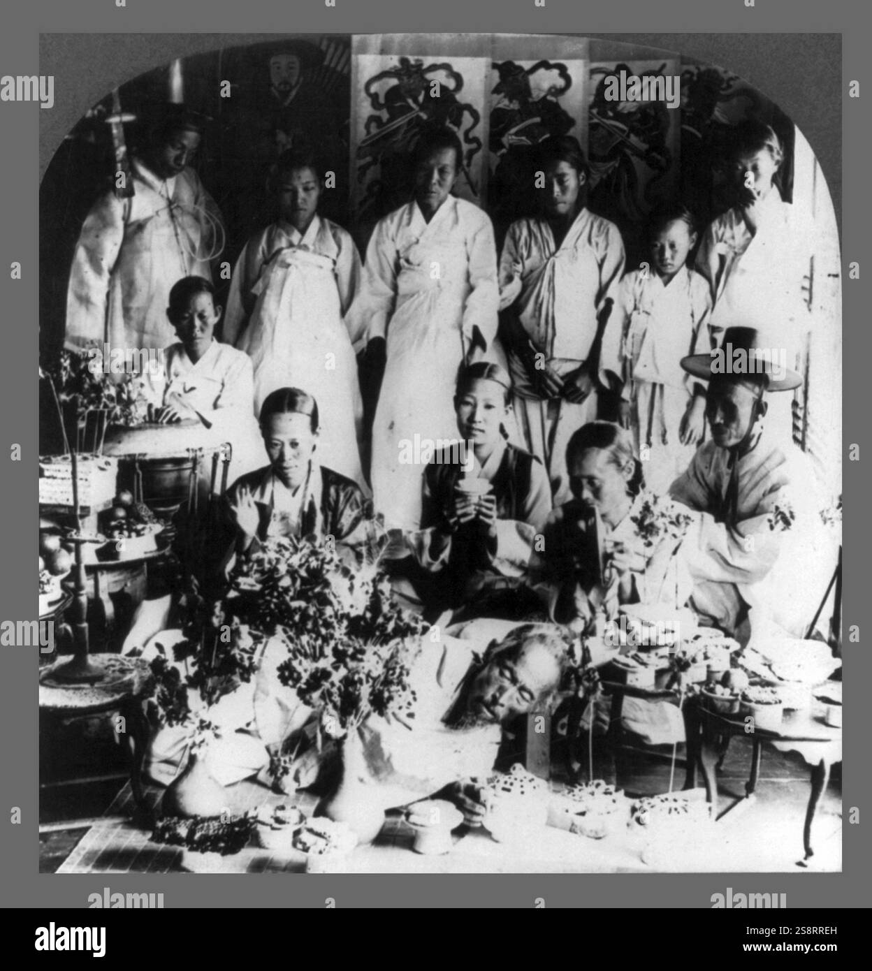 An exorcism by Buddhist ritual of an evil spirit from an elderly man ...