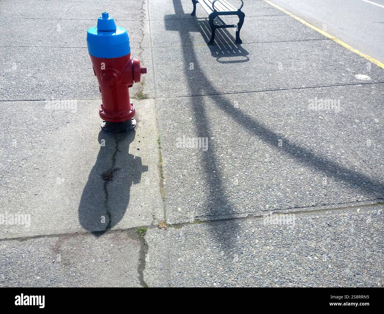 A red fire hydrant, faucet or fire hydrant, a water intake to provide a ...