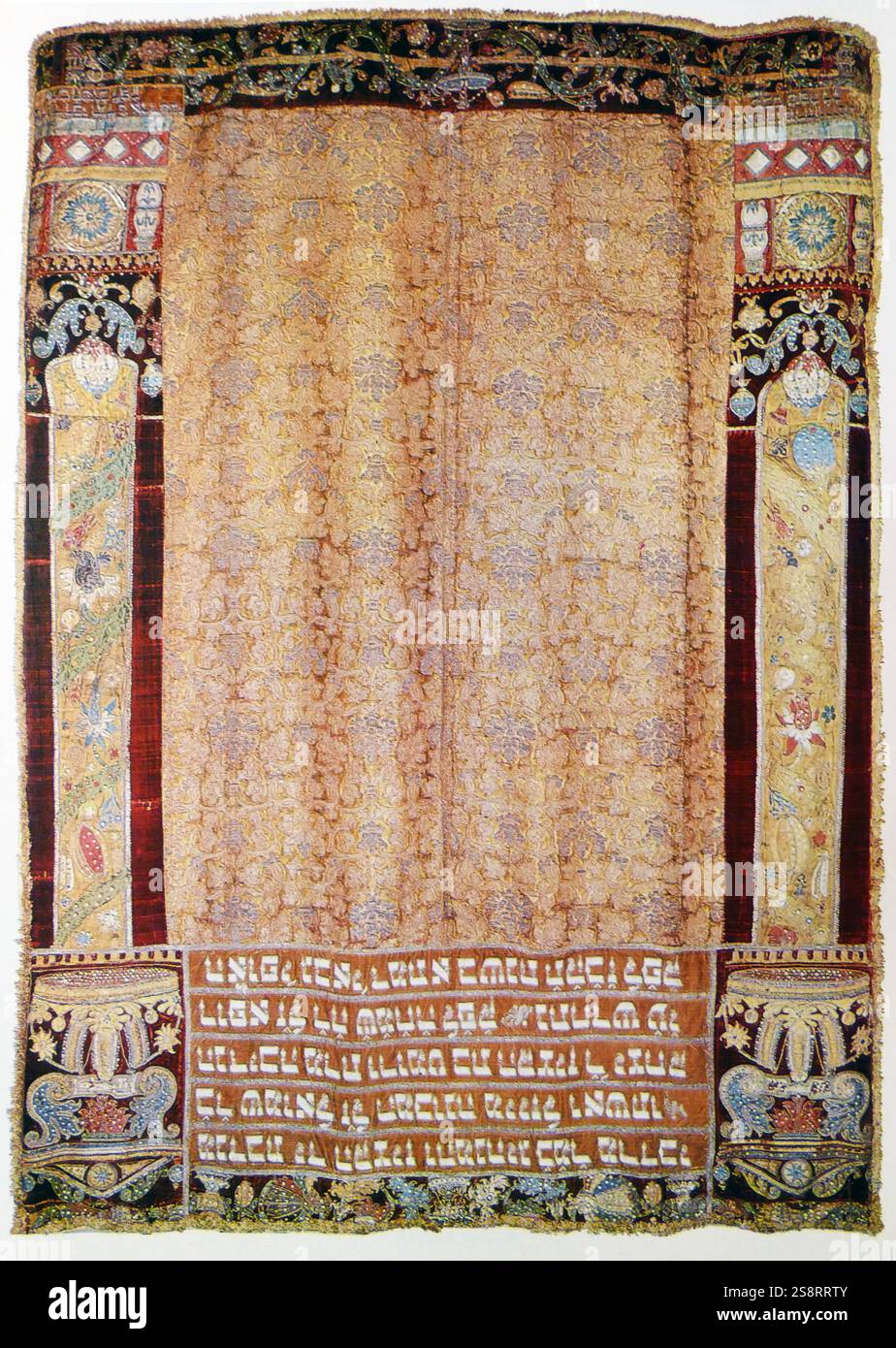 Parokhet in the Altneushul in Prague. The curtain was presented to the ...