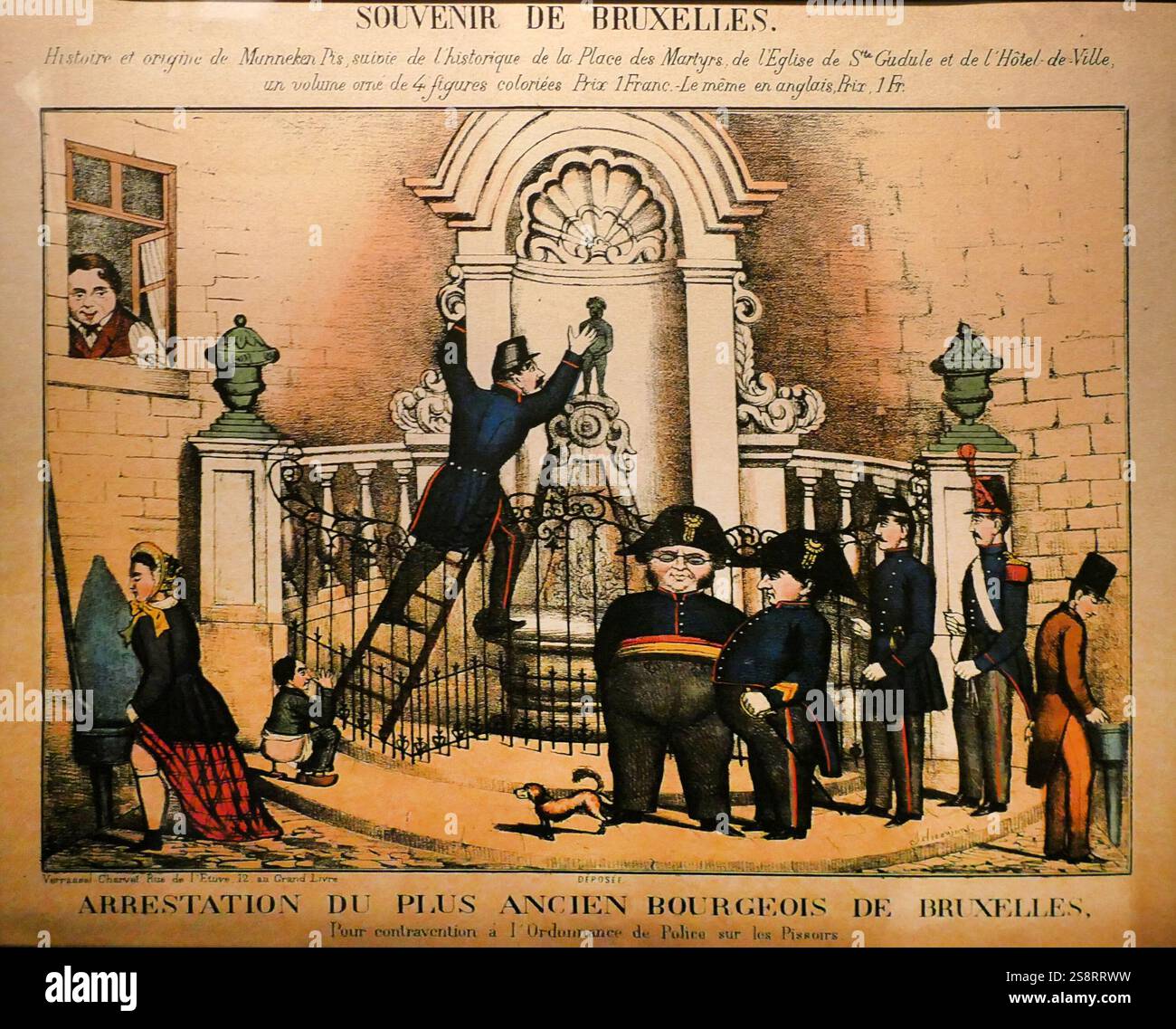 Satirical poster, Brussels, 19th century Stock Photo - Alamy