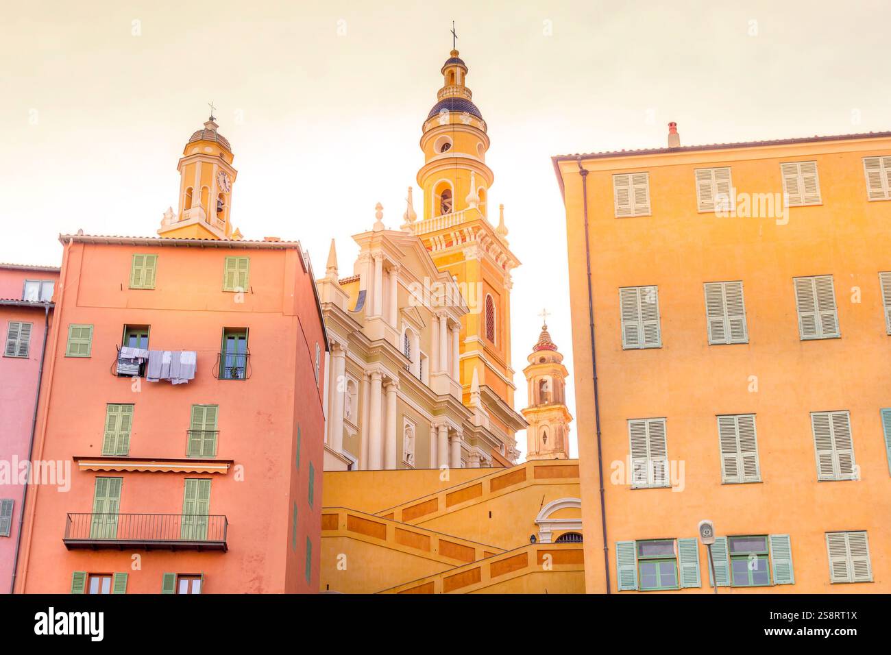 Menton france street basilica hi-res stock photography and images - Alamy