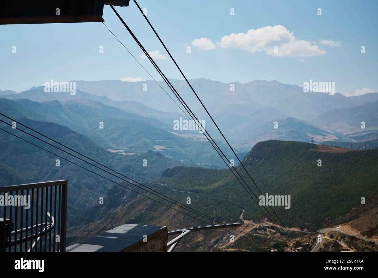 funicular near Tatev Monastery and a view of the mountains Stock Photo ...