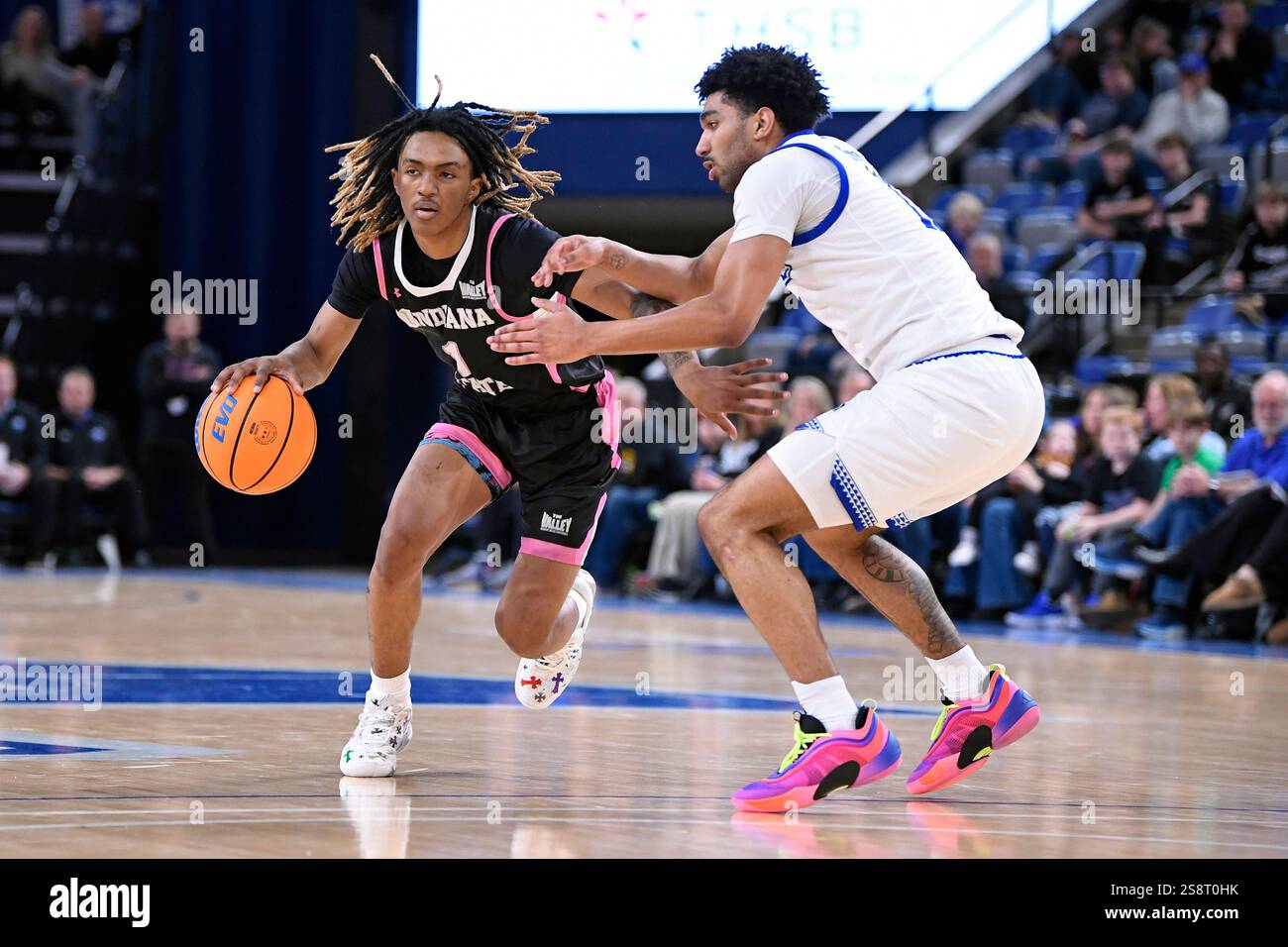 TERRE HAUTE, IN - JANUARY 18: Indiana State Sycamores Guard Josiah ...