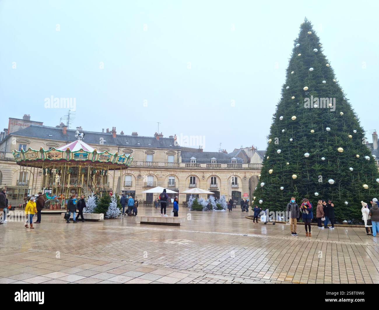Dijon, France - 31 December, 2022: People walking in the Liberation ...