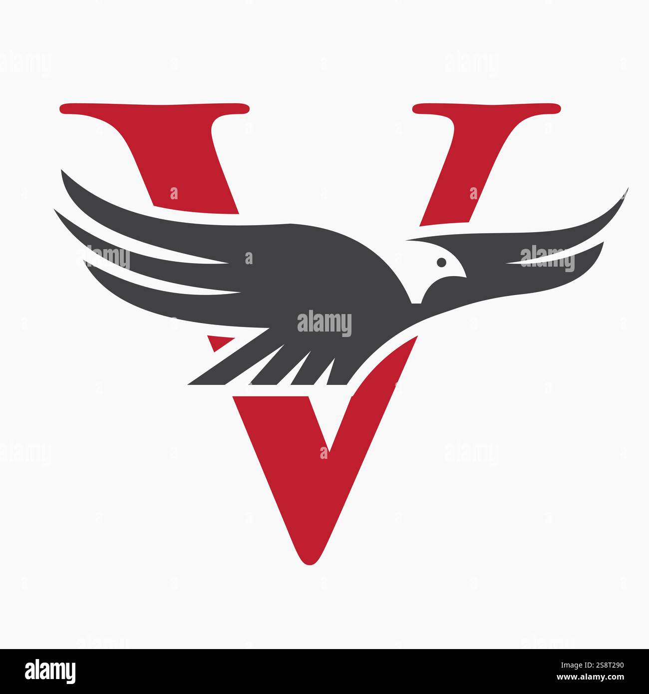 Monogram Letter V Flying Eagle Logo Concept For Speed Icon and ...