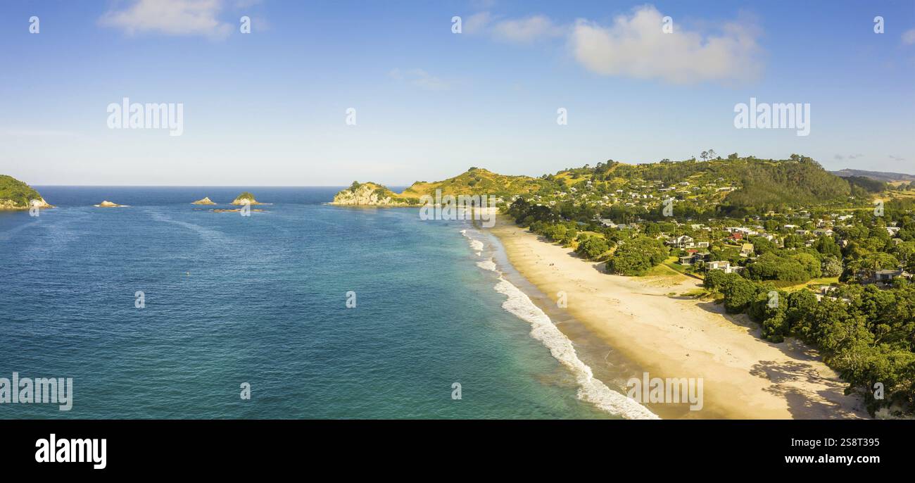 An aerial view of Hahei Beach New Zealand Stock Photo - Alamy