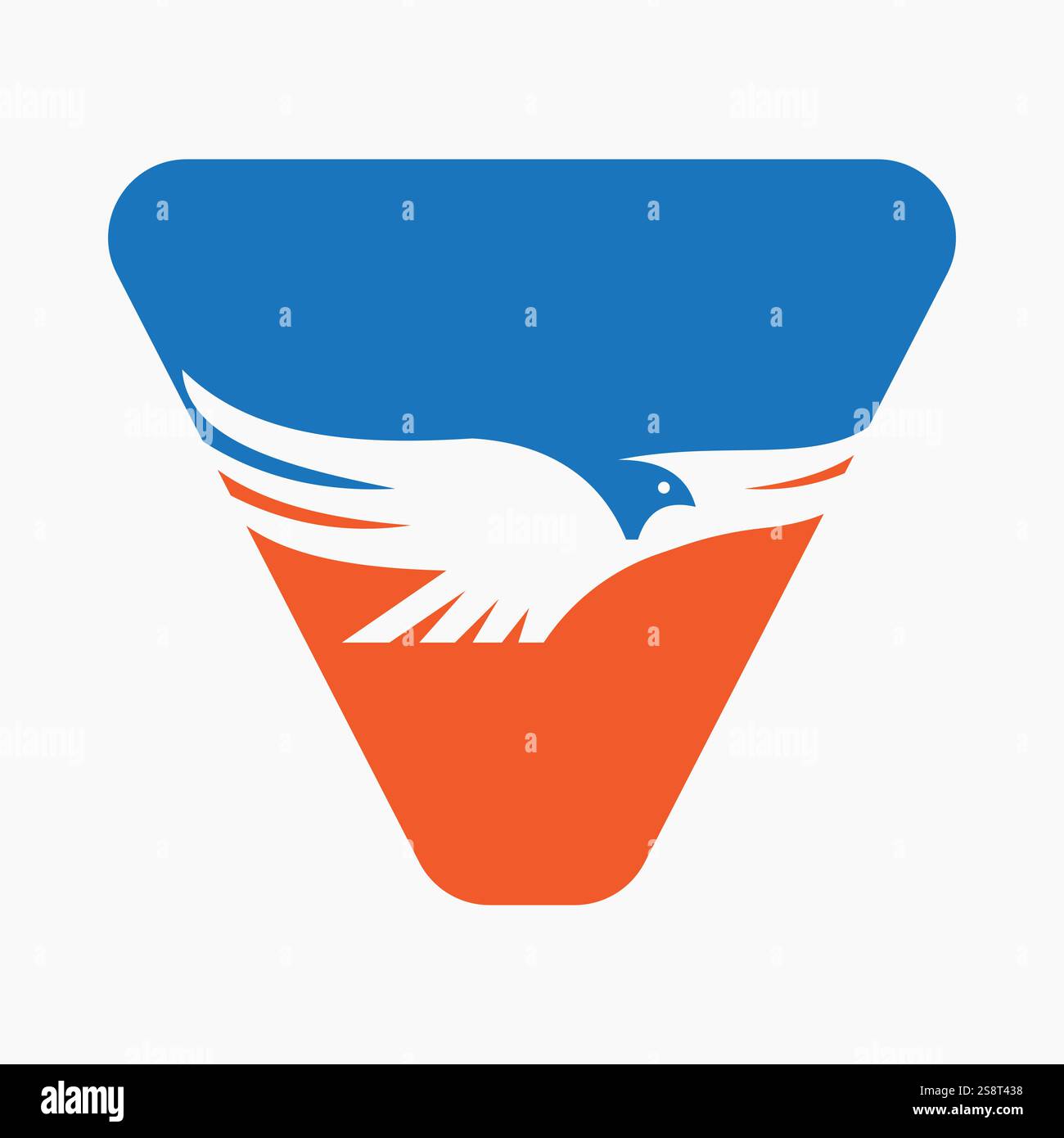 Monogram Letter V Flying Eagle Logo Concept For Speed Icon and ...