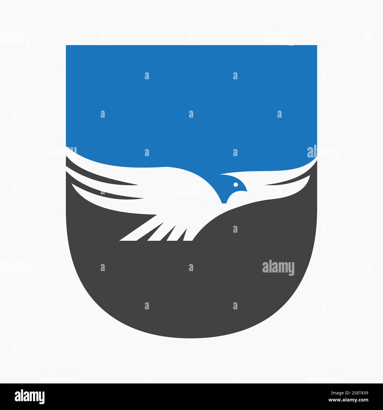 Monogram Letter U Flying Eagle Logo Concept For Speed Icon and ...