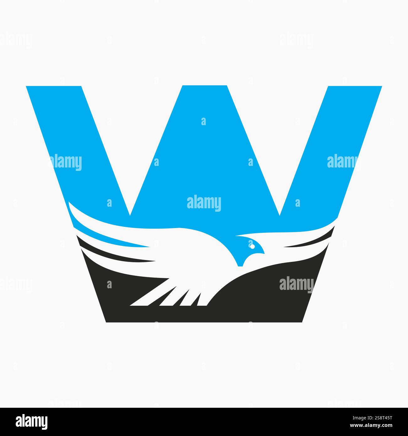 Monogram Letter W Flying Eagle Logo Concept For Speed Icon and ...