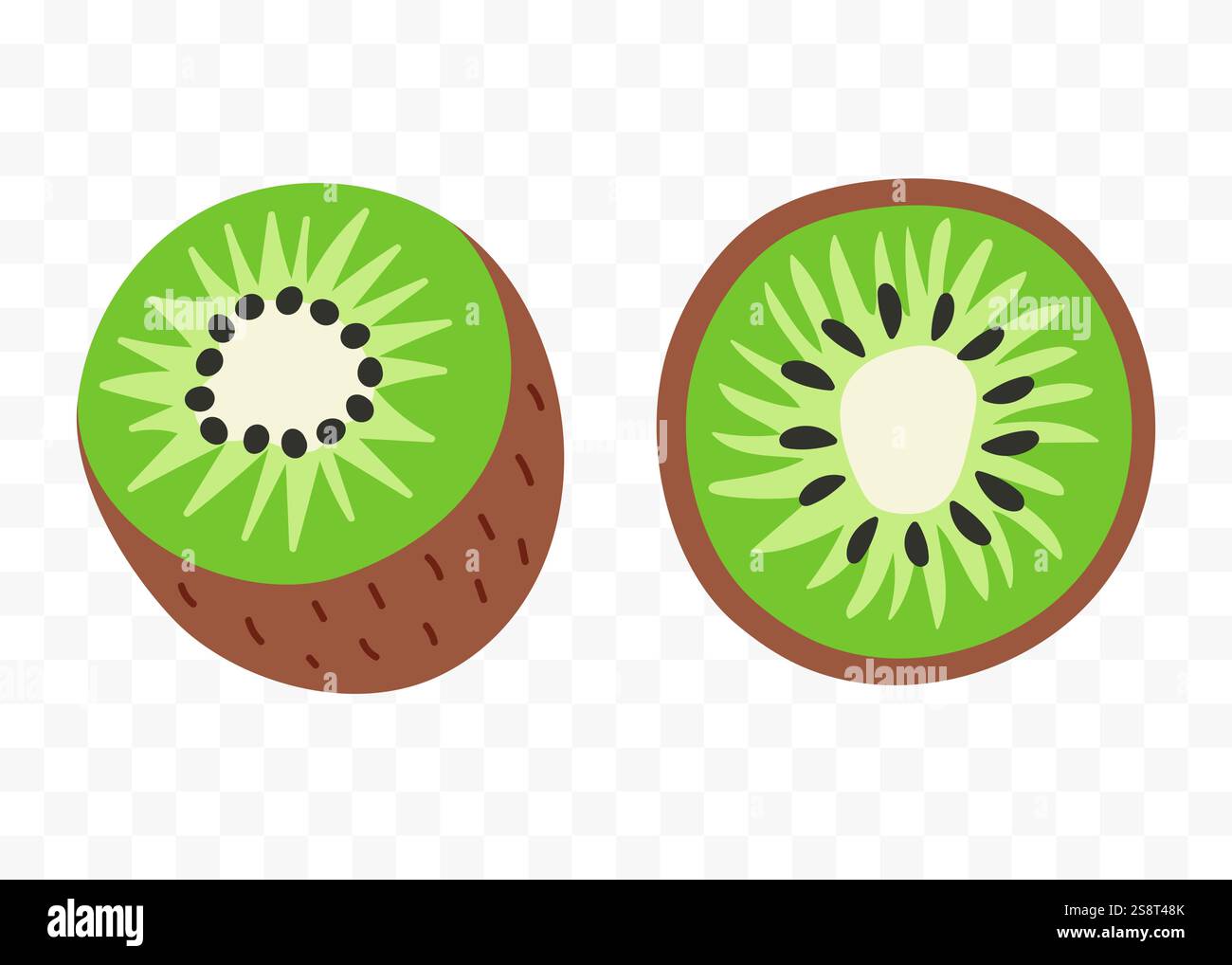 Whole half kiwi fruits Stock Vector Images - Alamy