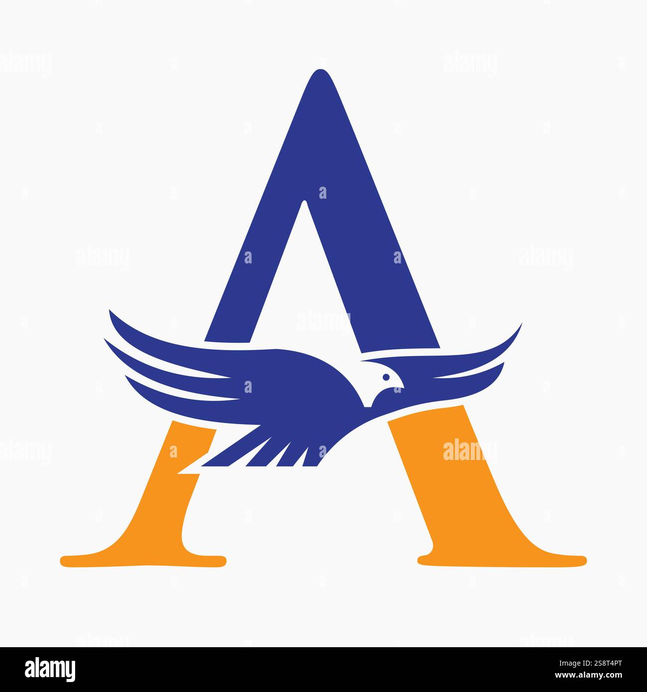 Monogram Letter A Flying Eagle Logo Concept For Speed Icon and ...