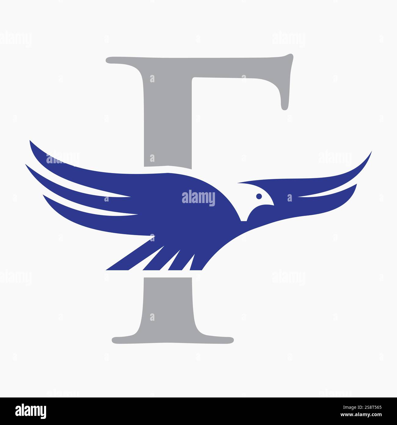 Monogram Letter F Flying Eagle Logo Concept For Speed Icon and ...